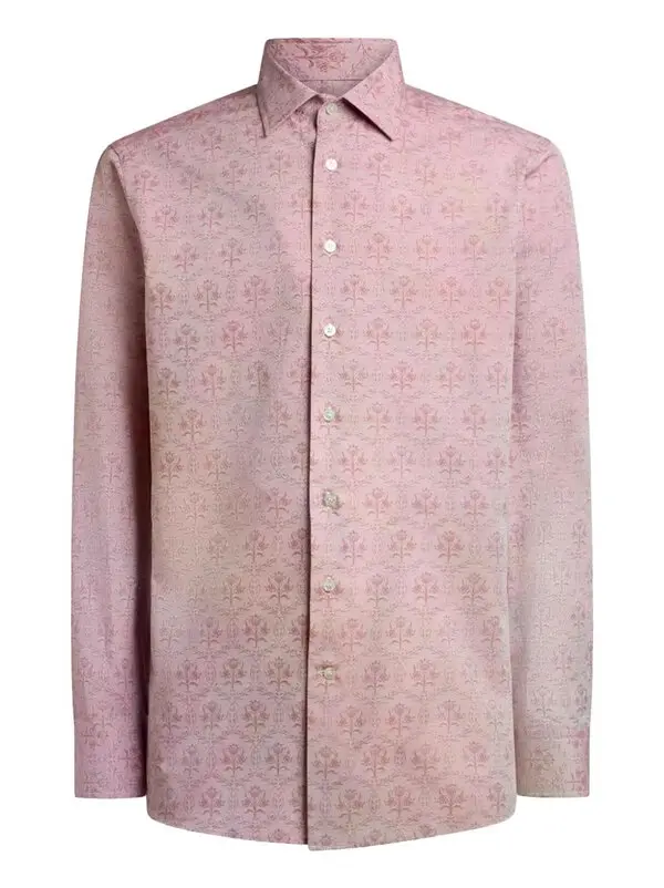 Etro Jacquard Floral Buttoned Shirt - Pink