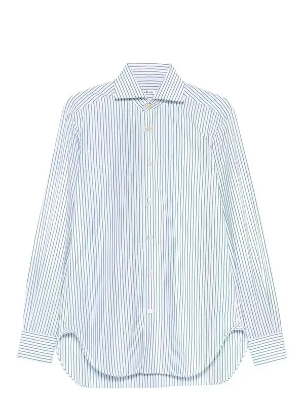 Kiton Striped Long-sleeved Shirt - White