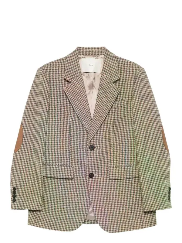 DUNST Houndstooth Blazer - Brown