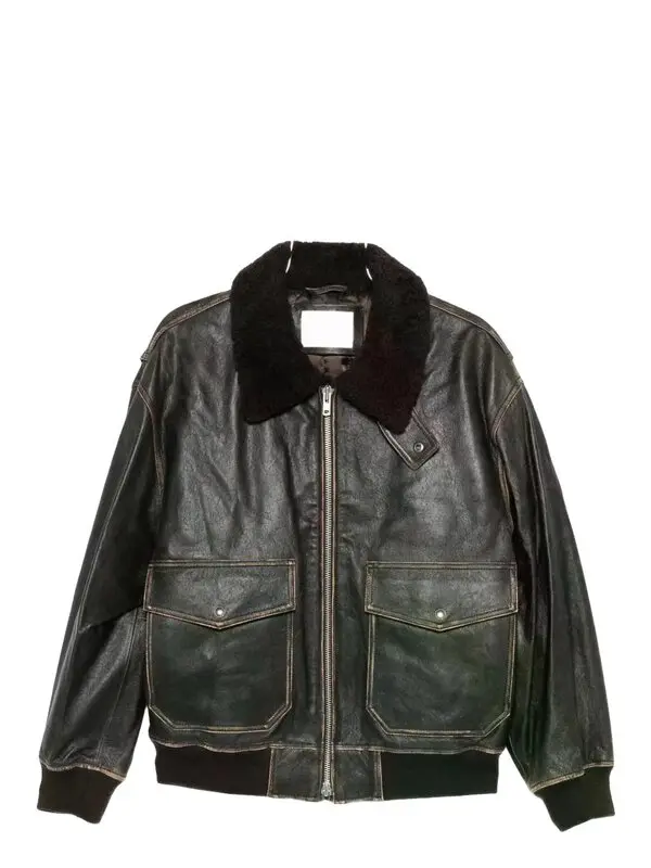 DUNST Lambskin Leather Coat - Brown
