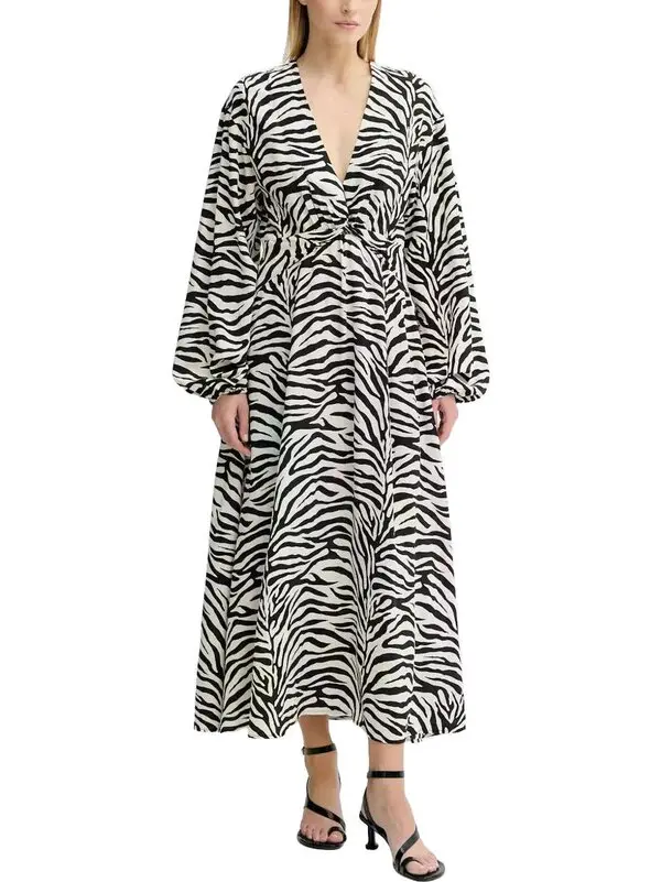 GESTUZ Zebra-print Maxi Dress - Black