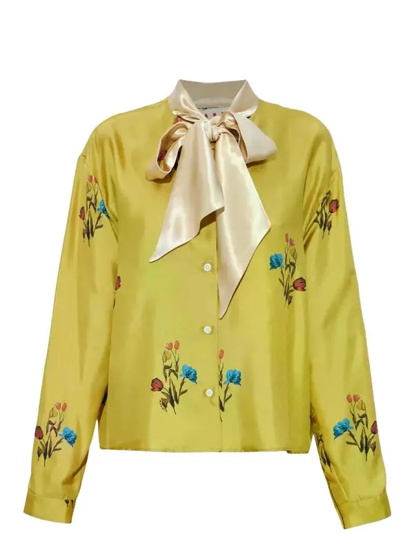 Marni Silk Floral Blouse - Yellow