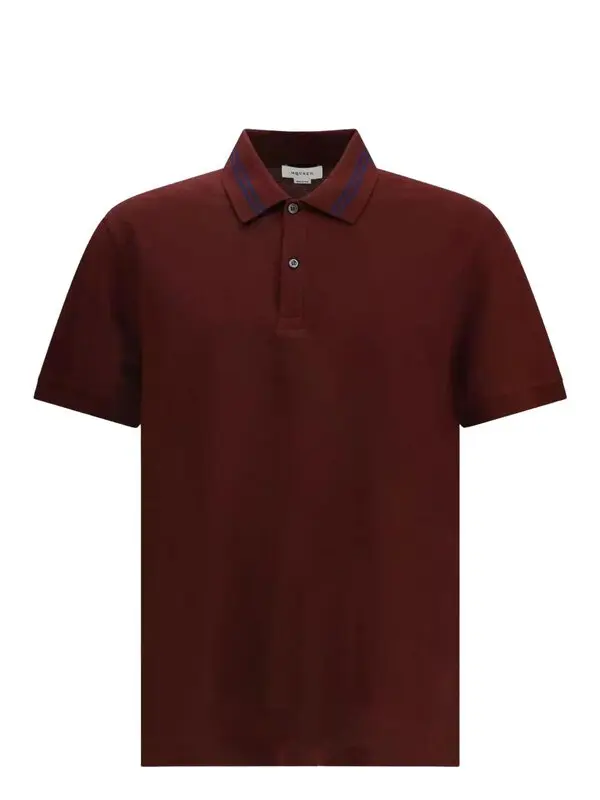 Alexander McQueen Ribbed Short-sleeve Polo Shirt - Red
