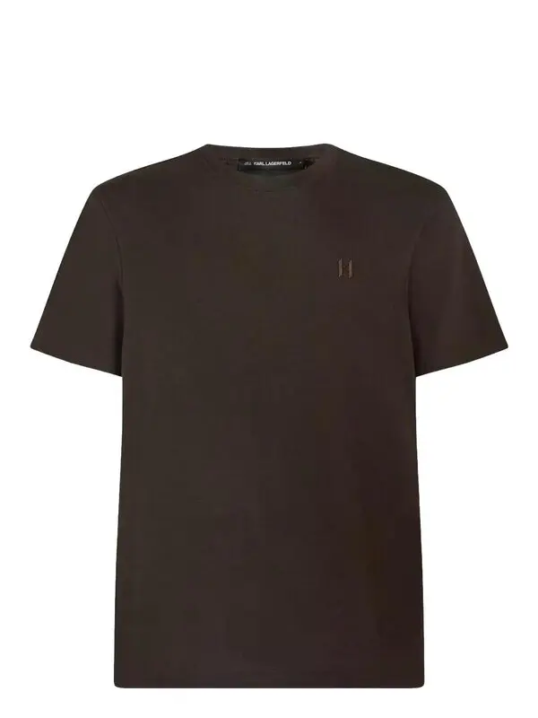 Karl Lagerfeld Embroidered Logo T-shirt - Brown