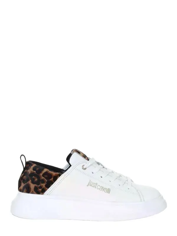 Just Cavalli Leopard-print Panel Low-top Sneakers - White