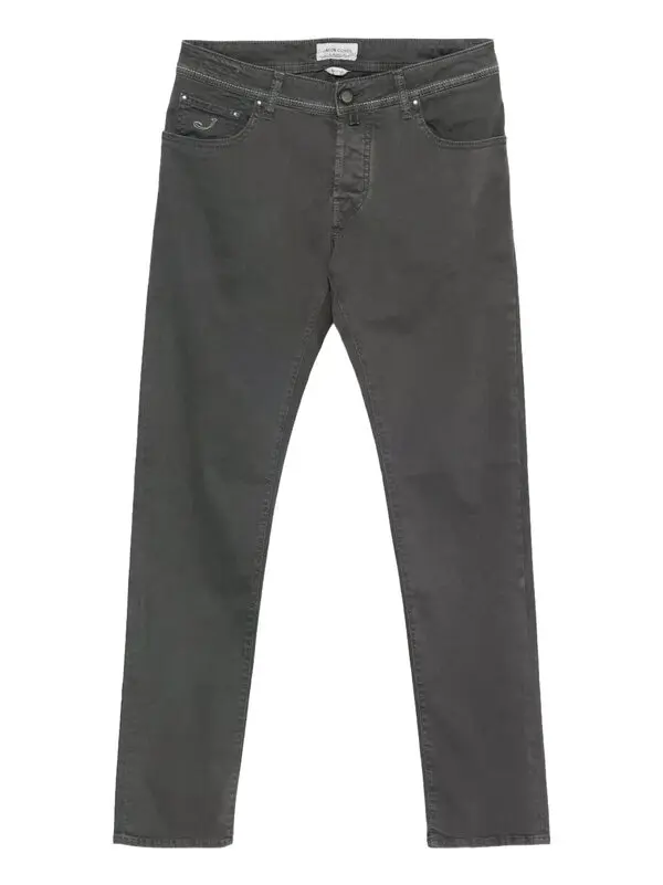 Jacob Cohen Logo-embroidered Trousers - Grey
