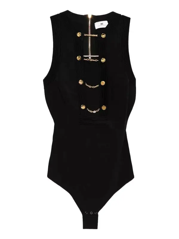 Elisabetta Franchi Chain-embellished Bodysuit - Black