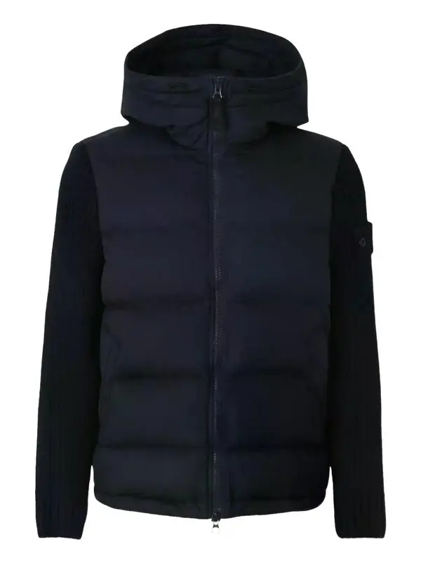 Stone Island Quilted Hooded Jacket - Blue