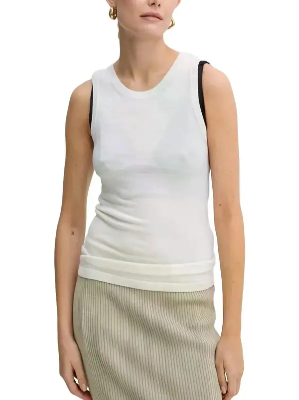AERON Round-neck Sleeveless Top - White