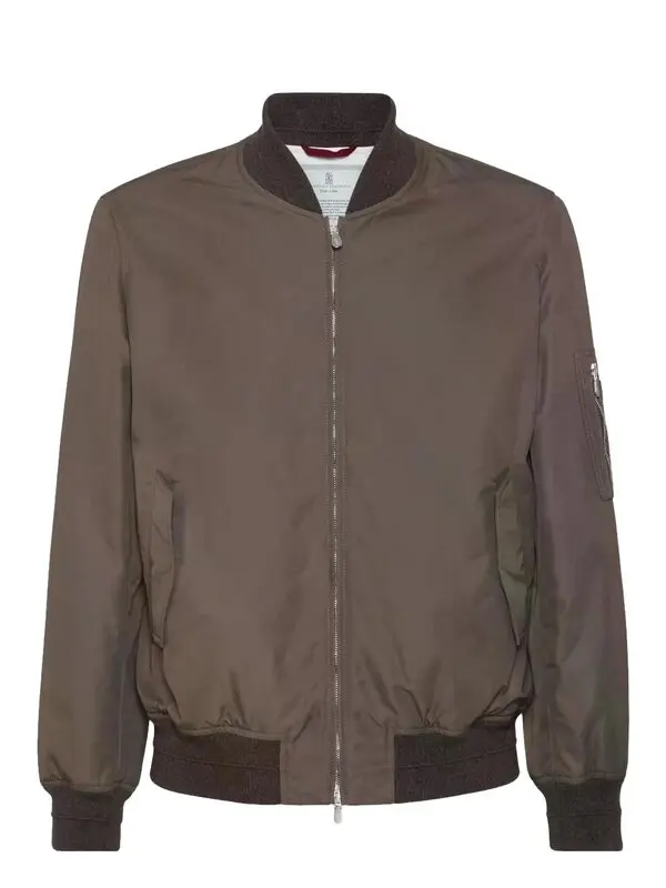 Brunello Cucinelli Zip-front Bomber Jacket - Brown