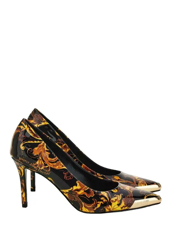 Versace Baroque-print Stiletto Pumps - Black