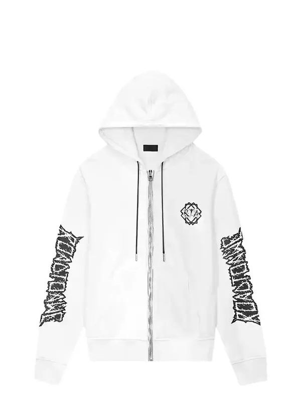 RtA Zip-up Graphic Hoodie - White