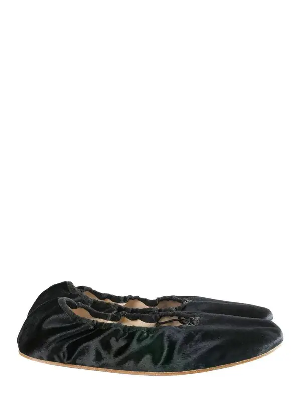 THE ROW Velvet Ballet Flats - Black