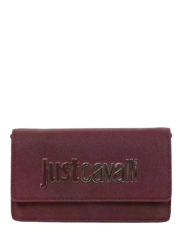 Just Cavalli Logo Plaque Chain Strap Clutch - Red