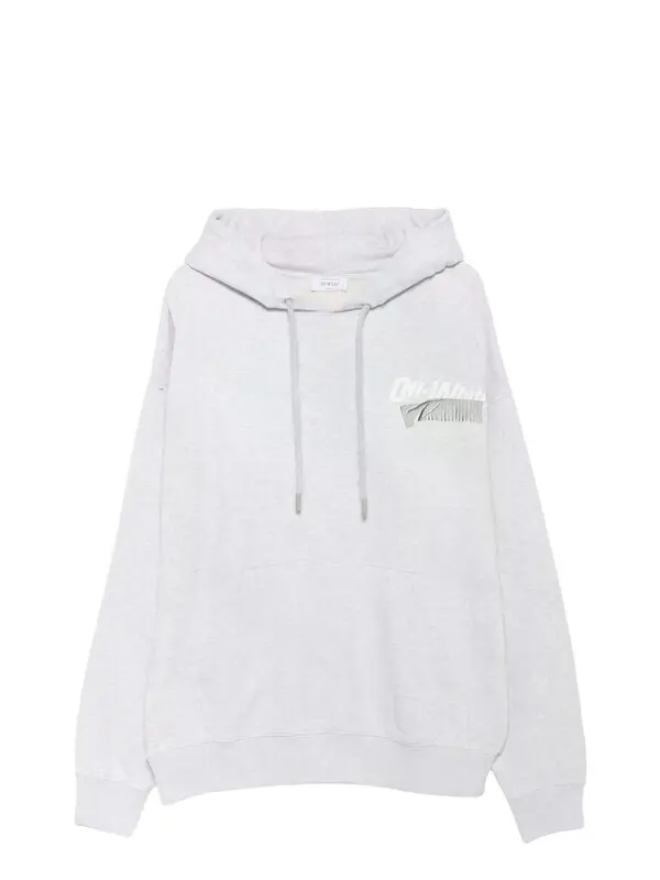 Off-White Logo-print Hooded Sweatshirt - Grey
