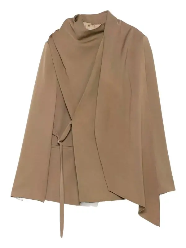 Christian Wijnants Asymmetric Wool Coat - Neutrals