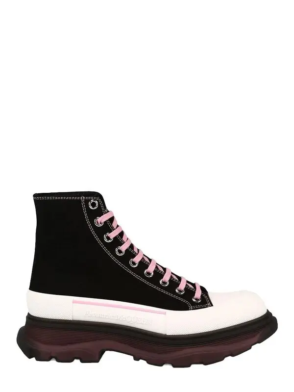 Alexander McQueen Tread Slick Lace-up Boots - Black/blossom Pink