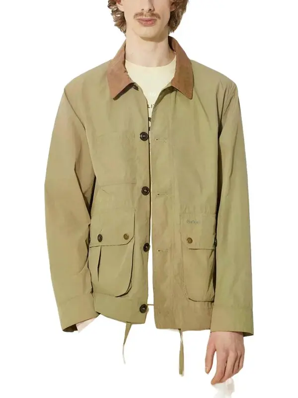 Barbour Corduroy-collar Button Jacket - Green