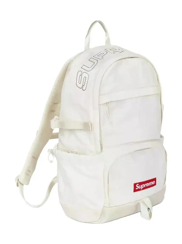 Supreme Logo-plaque Backpack - White