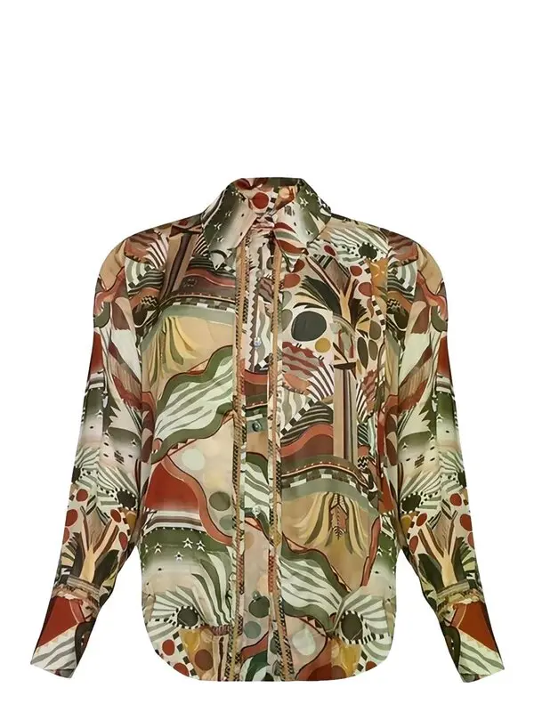 Chufy Abstract-print Long-sleeve Shirt - Neutrals