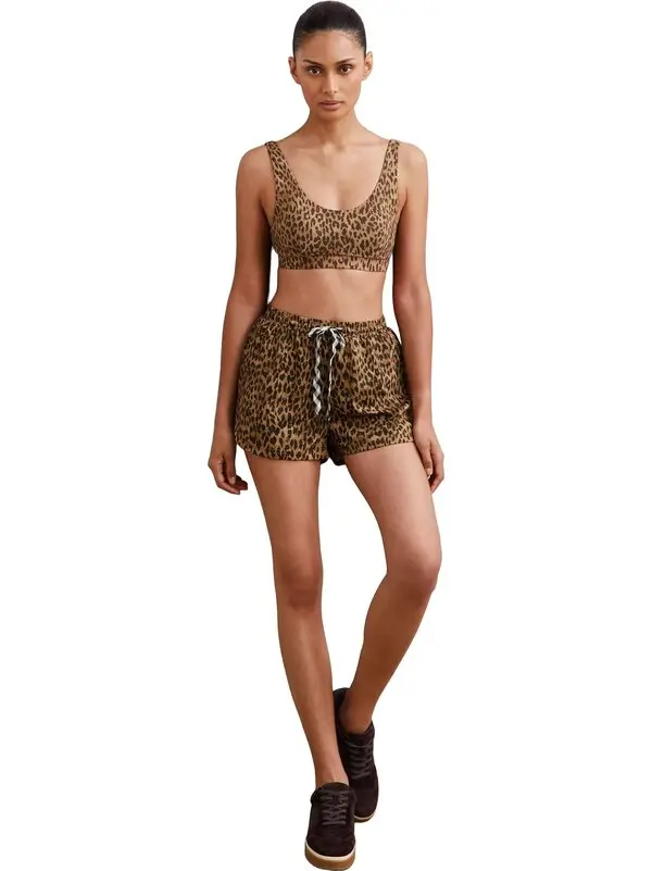 The Upside Leopard-print Running Shorts - Brown Print