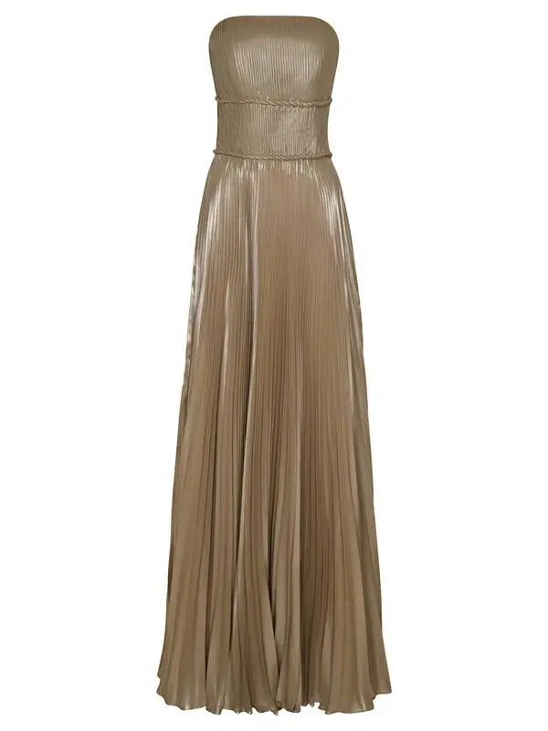 ANDRES OTALORA Eterna Foiled-chiffon Gown - Gold