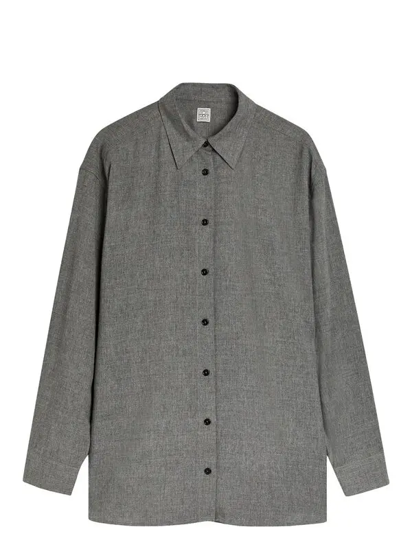 TOTEME Melange Woven Shirt - Grey