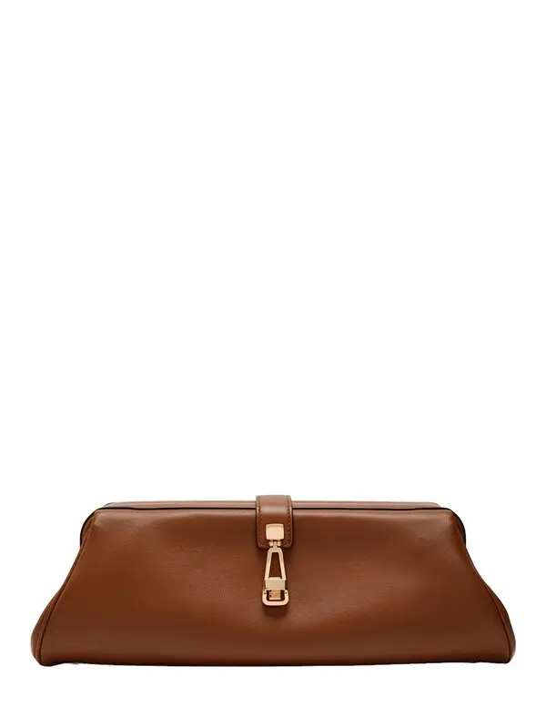 Gabriela Hearst Baguette Leather Clutch - Tan