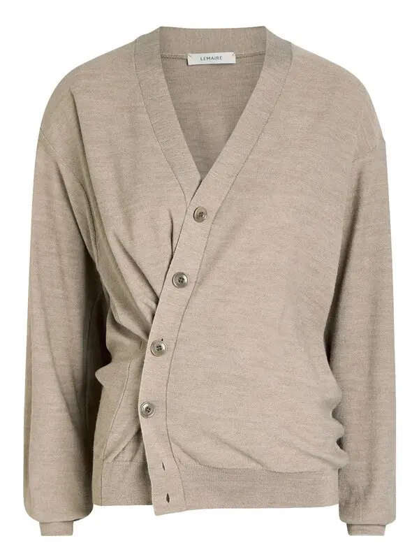 LEMAIRE Twisted Knit Cardigan - Taupe