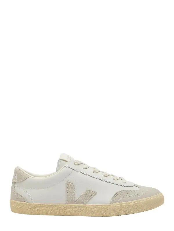 VEJA Volley Panelled Grained Leather Sneakers - White