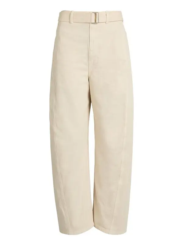 LEMAIRE Twisted Belted Denim Trousers - Natural