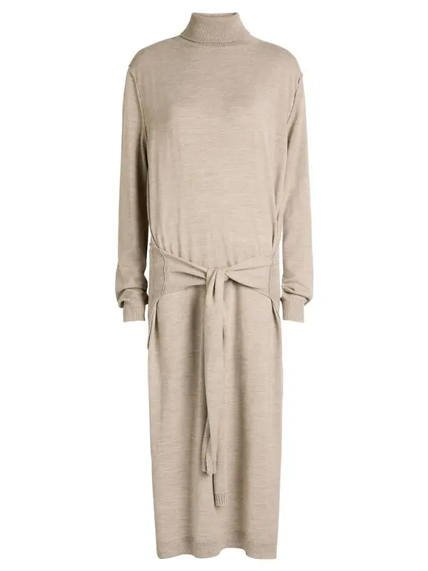 LEMAIRE Knit Jumper-effect Midi Dress - Taupe