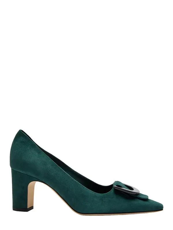 Manolo Blahnik Beti 70 Suede Pumps - Dark Green