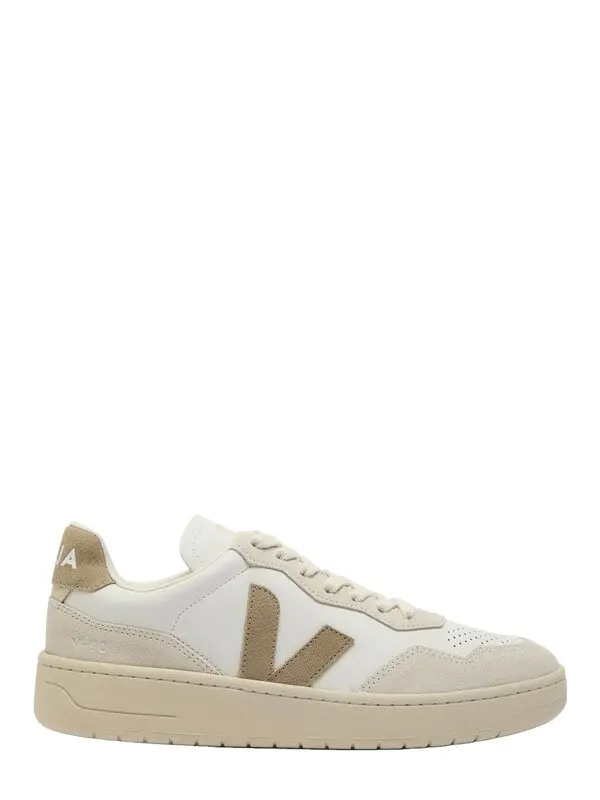 VEJA V-90 Panelled Leather Sneakers - White