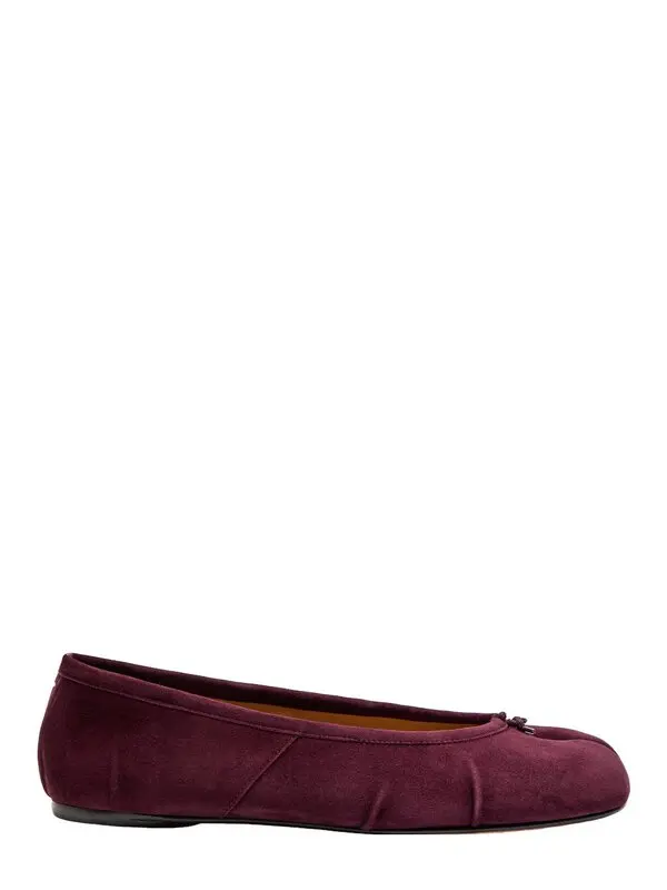 MAISON MARGIELA Tabi Suede Ballet Flats - Burgundy