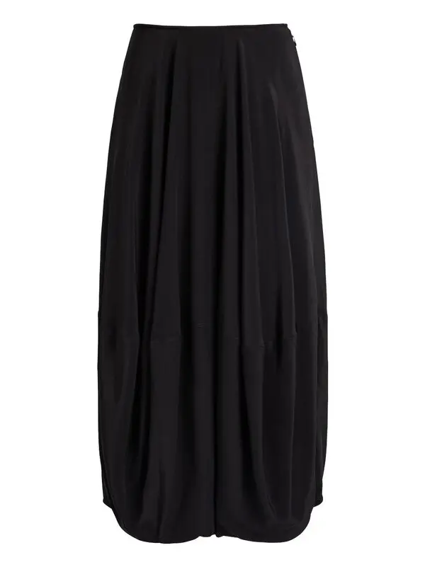 LEMAIRE Balloon Silk-crepe Midi Skirt - Black