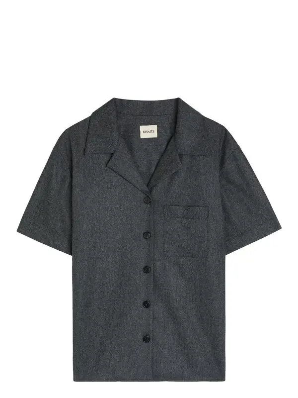 Khaite Riordan Wool-blend Shirt - Dark Grey
