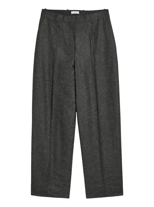 TOTEME Wide-leg Flannel Trousers - Dark Grey