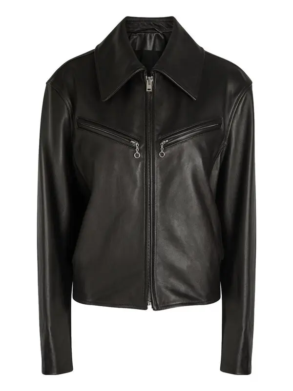 LEMAIRE Leather Jacket - Dark Brown