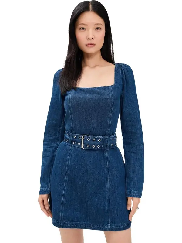 Amanda Uprichard Thalia Denim Mini Dress - True Blue Wash