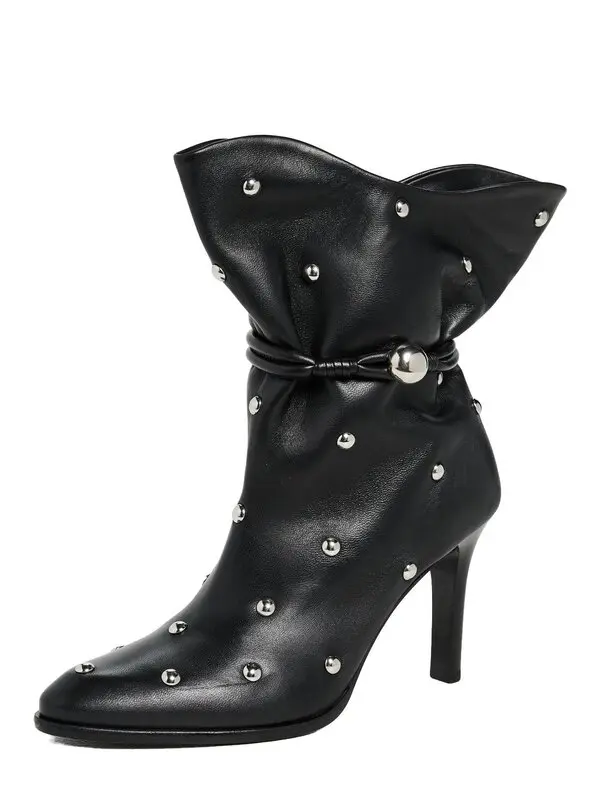 Isabel Marant Lolya Leather Booties - Black/silver