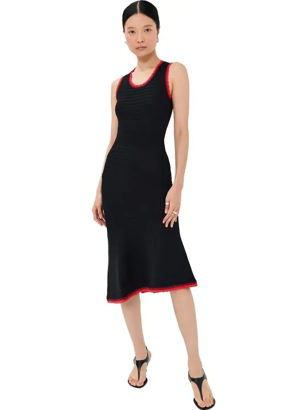 WALES BONNER Sun Knit Midi Dress - Black
