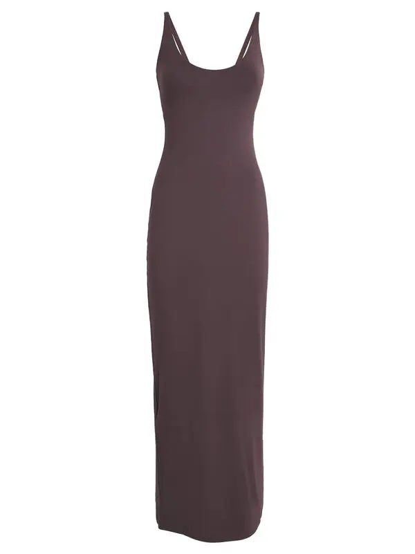 SKIMS Smooth Lounge Scoop-neck Maxi Dress - Burgundy