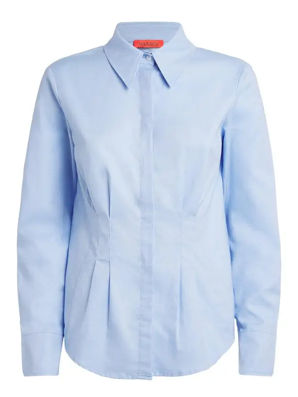 Max & Co. Crepe Collared Blouse - Blue