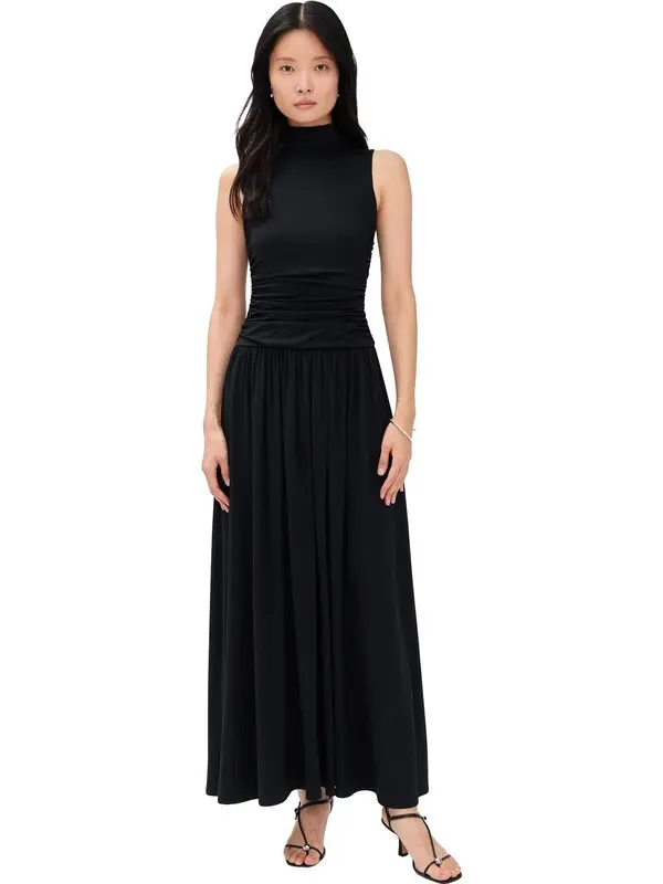 Susana Monaco Mock Neck Maxi Dress - Black