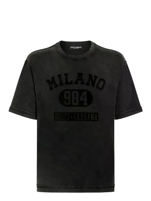 Dolce & Gabbana Milano 984 Printed Cotton T-shirt - Black