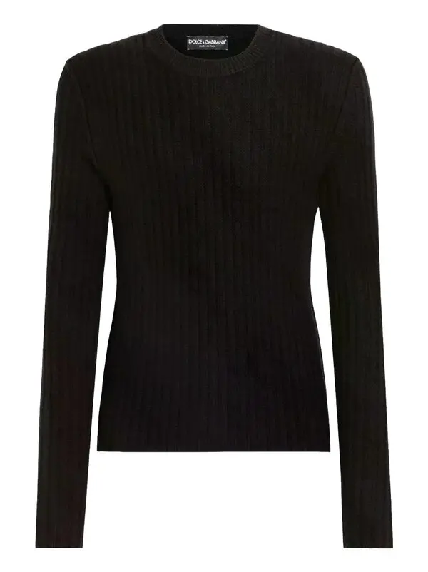 Dolce & Gabbana Ribbed Wool Sweater - Black