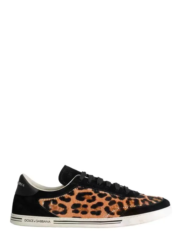 Dolce & Gabbana Saint Tropez Leo-print Sneakers - Brown