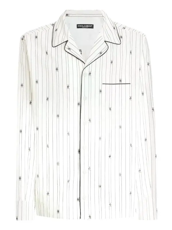 Dolce & Gabbana Vanity Logo-detail Striped Shirt - White