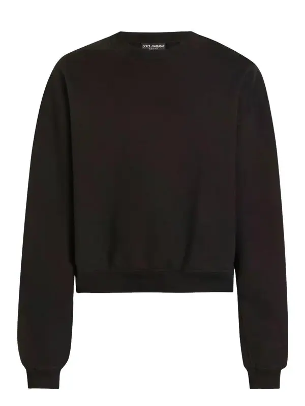Dolce & Gabbana Cropped Long-sleeve Sweatshirt - Black